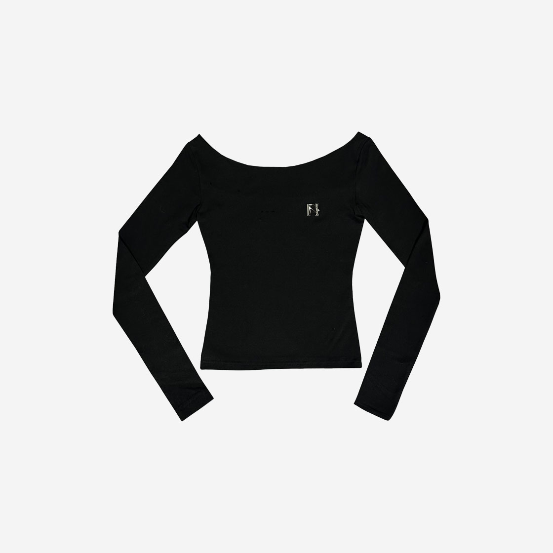 뉴얼린 엠블럼 롱슬리브 보트넥탑 블랙 | NEWALRIN | KREAM