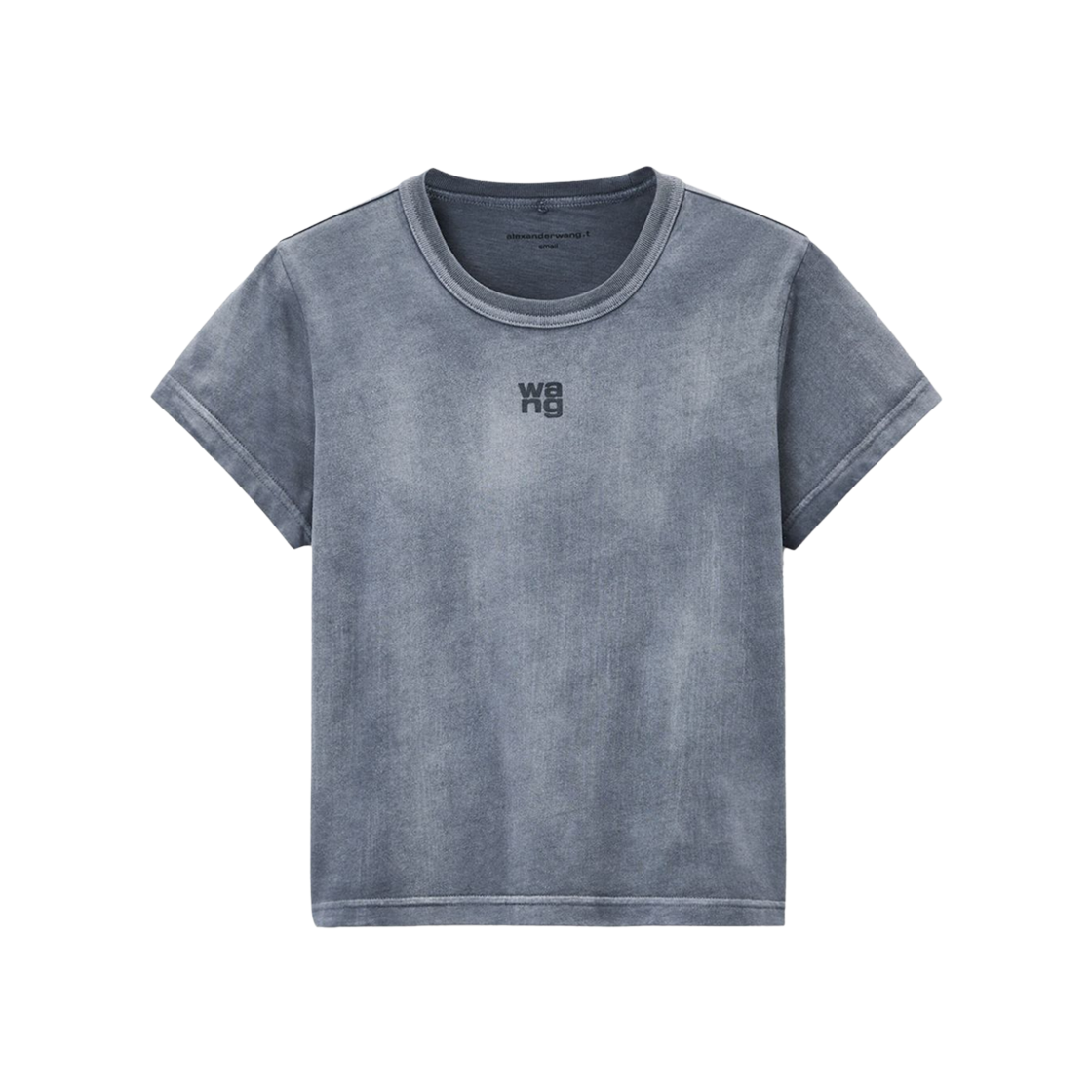 (W) 알렉산더 왕 코튼 저지 퍼프 로고 슈렁큰 티셔츠 그레이 | Alexander Wang | KREAM