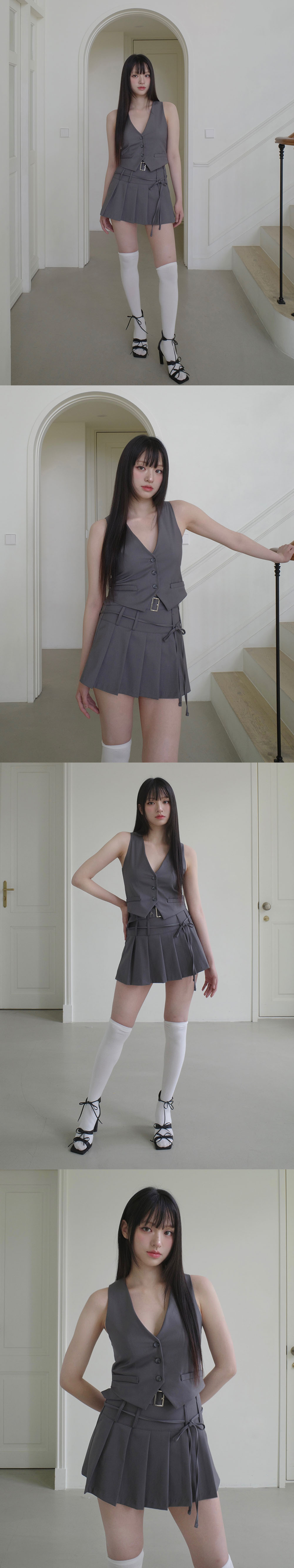 뉴얼린 하이틴 베스트 자켓 그레이 | NEWALRIN | KREAM