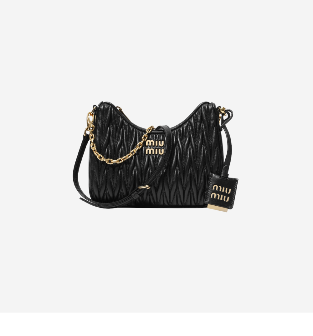 미우 미우 마틀라세 나파 레더 숄더백 블랙 | Miu Miu | KREAM