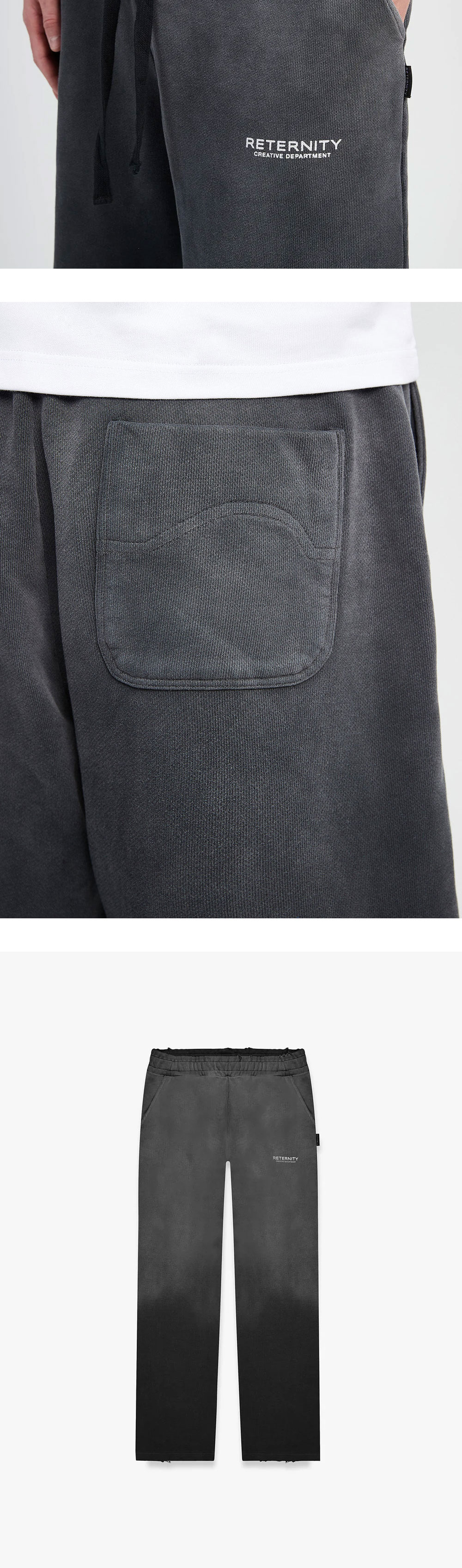 리터니티 크리에이티브 디파트먼트 스웨트팬츠 페이디드 블랙 - 25SS | Reternity | KREAM
