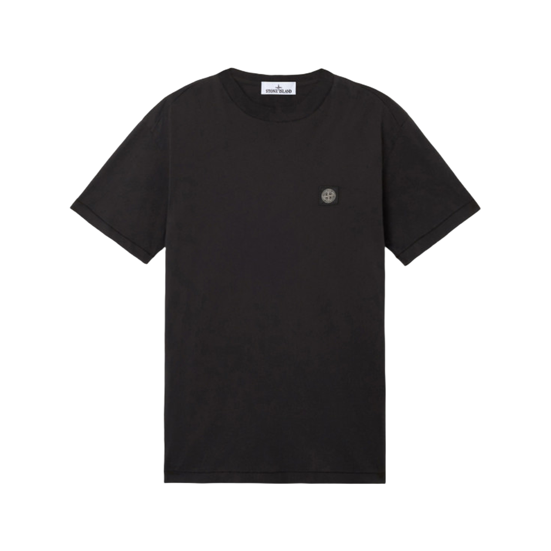 스톤 아일랜드 2100039 60/2 코튼 저지 슬림 핏 티셔츠 컴퍼스 로고 패치 블랙 - 25SS | KREAM