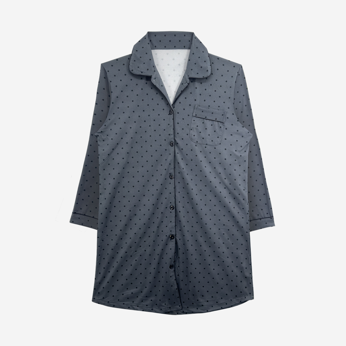 (W) 에이원 미니 도트 피치 기모 카라 버튼 원피스 도트그레이 | AONE | KREAM