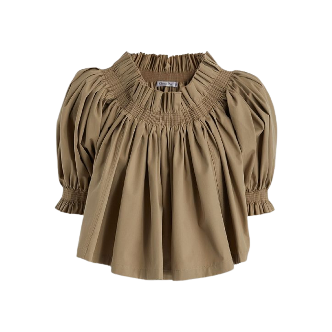 (W) 디올 게더 퍼프 숄더 코튼 블라우스 베이지 | Dior | KREAM