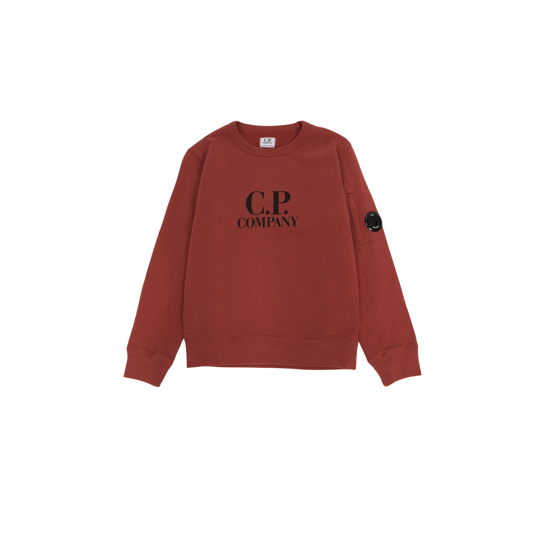 (키즈) C.P. 컴퍼니 U16 베이직 플리스 로고 스웨트셔츠 케첩 레드 - 23FW | C.P. Company | KREAM