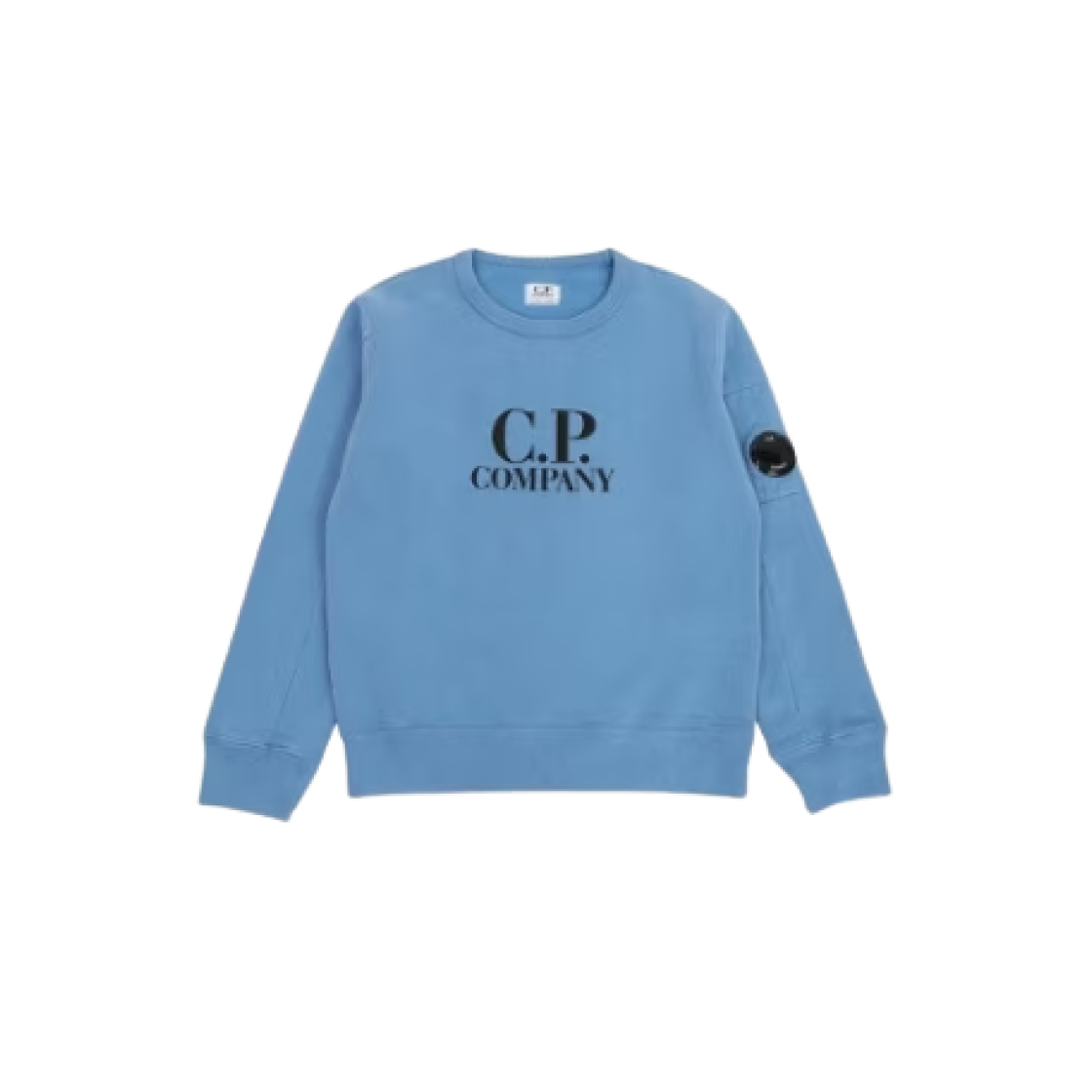 (키즈) C.P. 컴퍼니 U16 베이직 플리스 로고 스웨트셔츠 리비에라 블루 - 23FW | C.P. Company | KREAM