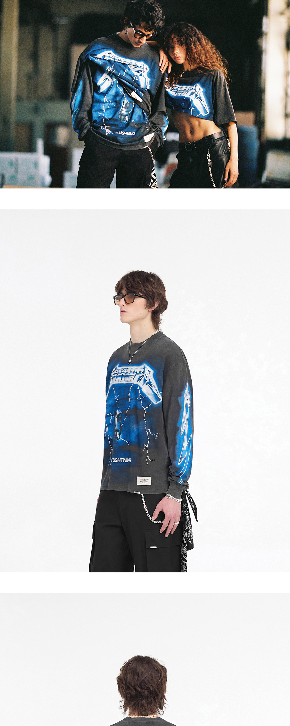 리프레젠트 x 메탈리카 라이드 더 라이트닝 LS 티셔츠 빈티지 그레이 - 25SS | Represent | KREAM