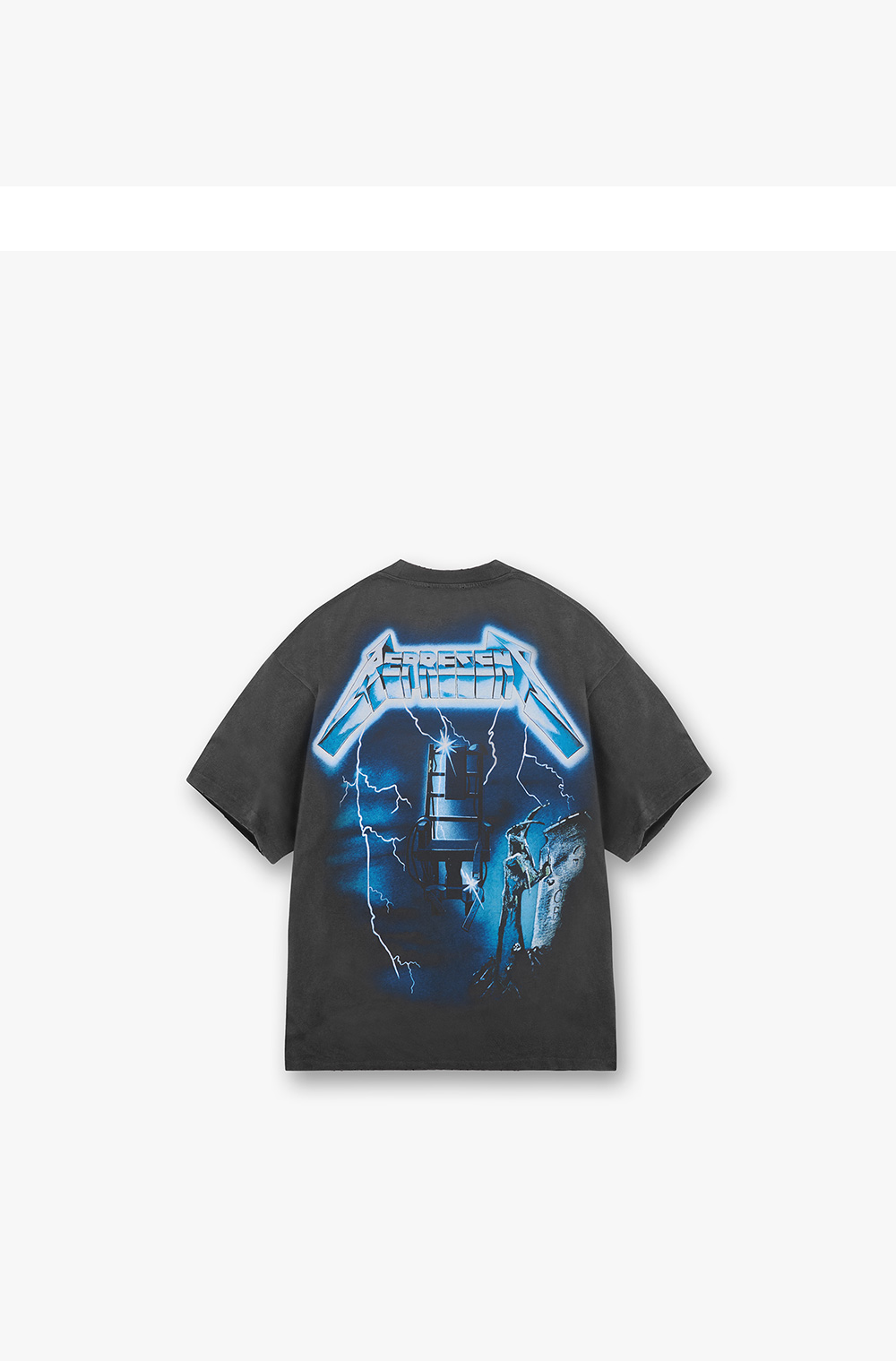 리프레젠트 x 메탈리카 라이드 더 라이트닝 SS 티셔츠 빈티지 그레이 - 25SS | Represent | KREAM