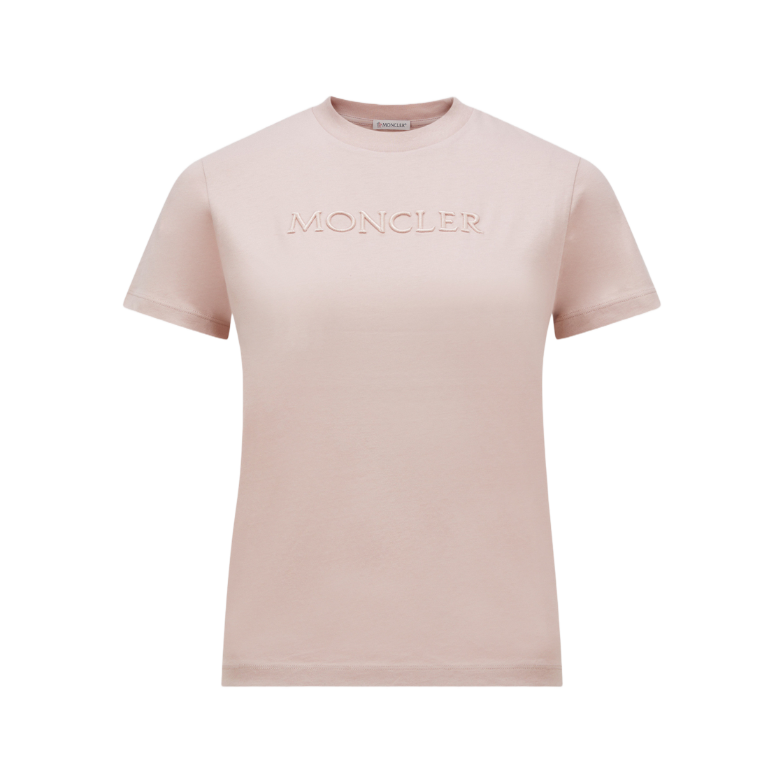 (W) 몽클레르 자수 토날 로고 코튼 티셔츠 핑크 - 25SS | Moncler | KREAM