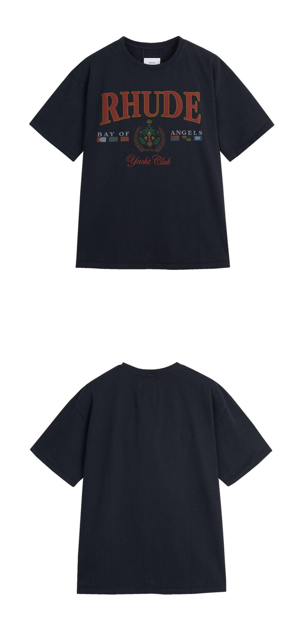 루드 베이 오브 엔젤스 요트 티 빈티지 블랙 - 25SS | Rhude | KREAM