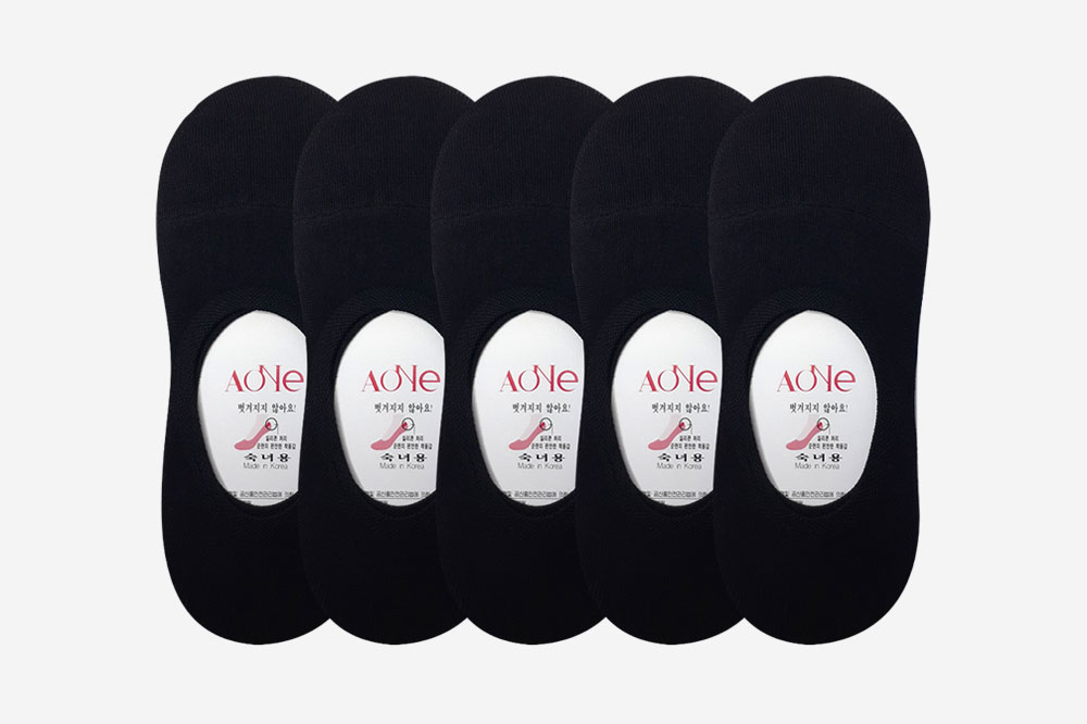 (W) 에이원 미니멀 무지 페이크 덧신 5팩 검정 | AONE | KREAM