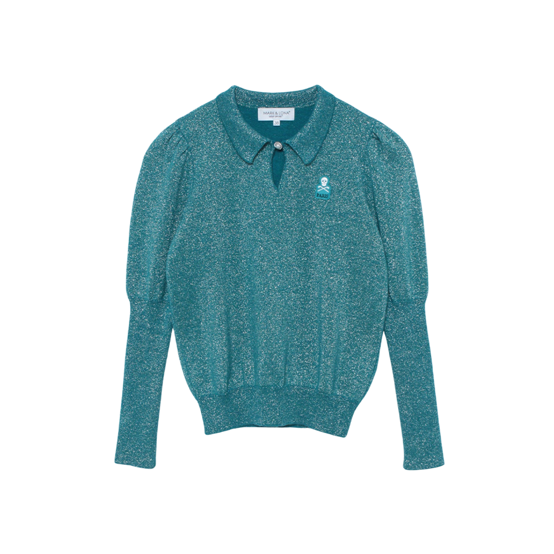 (W) 마크 앤 로나 에크린 퍼프 슬리브 폴로 니트 에메랄드 | Mark & Lona | KREAM