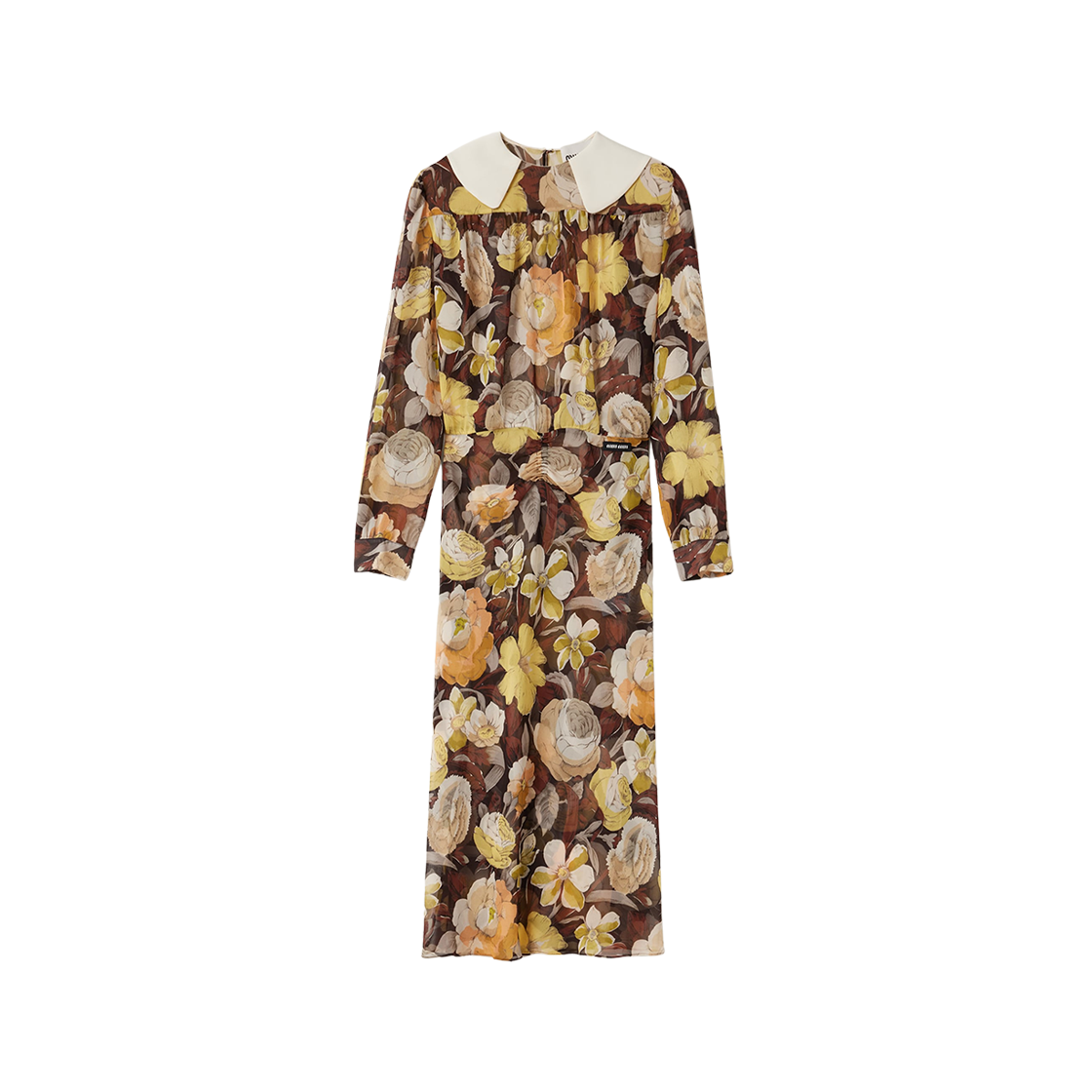 (W) 미우 미우 플로럴 조지테 드레스 에보니 | Miu Miu | KREAM