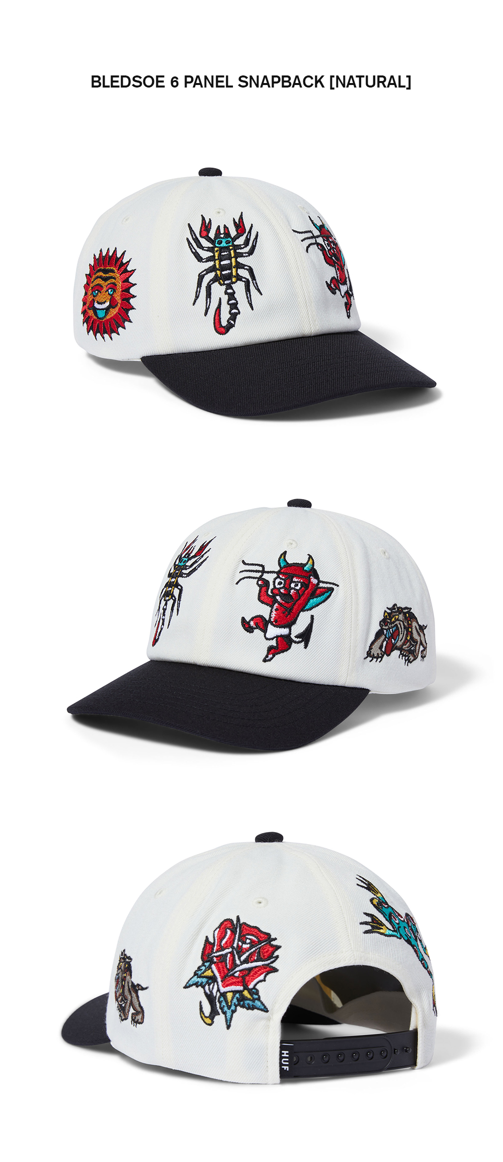 허프 BLEDSOE 6 패널 스냅백 내추럴 | HUF | KREAM