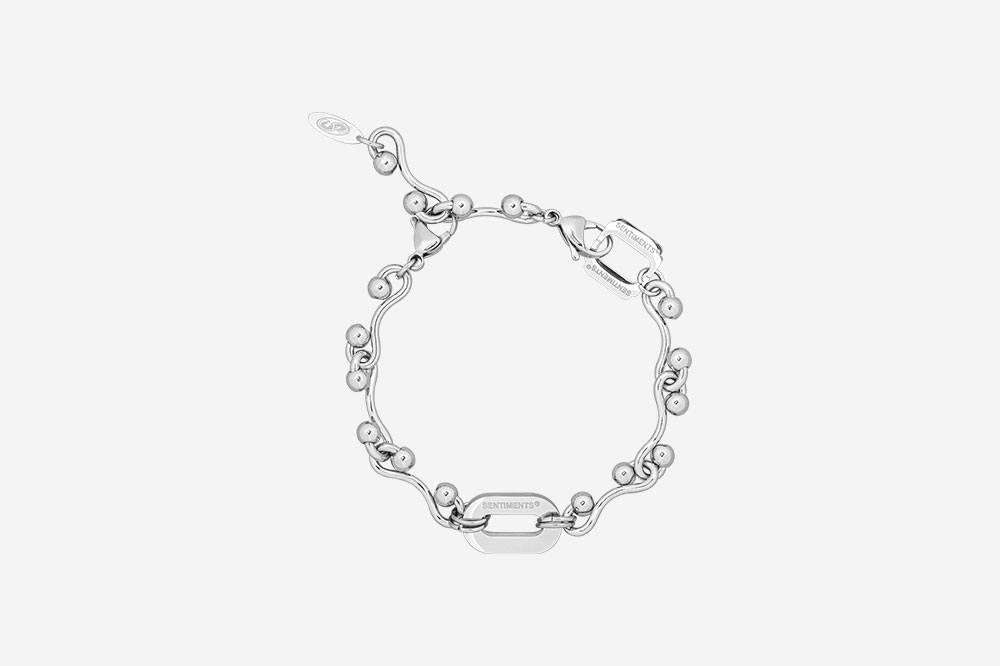 센티멍 넘버 598 웨이브 2 홀드 볼 브레이슬렛 실버 | SENTIMENTS | KREAM