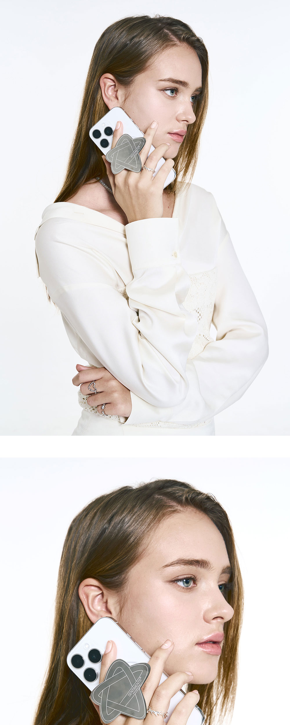 센티멍 넘버 601 스타 미러 폰 그립 실버 | SENTIMENTS | KREAM