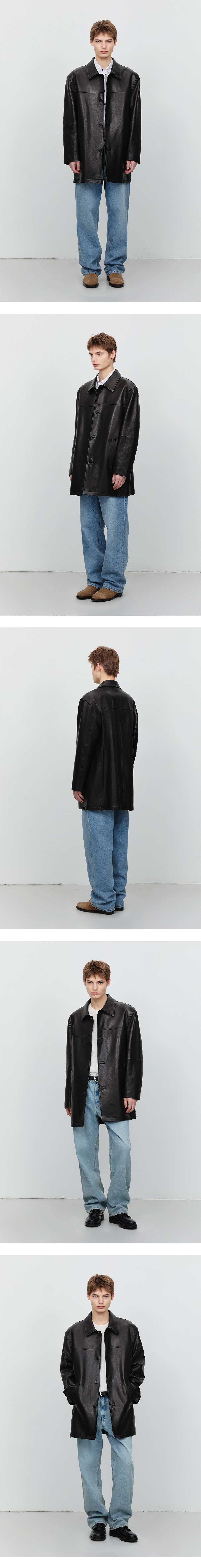 던스트 유니섹스 레더 하프 자켓 블랙 | Dunst | KREAM