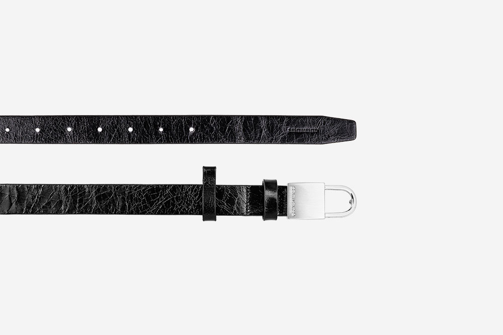 센티멍 넘버 579 자물쇠 버클 가죽 벨트 실버 | SENTIMENTS | KREAM