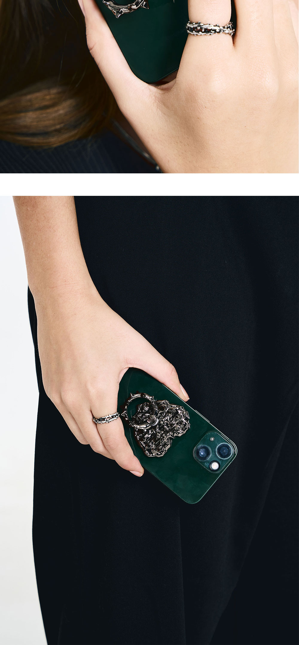 센티멍 넘버 612 가시 하트 폰 그립 블랙 | SENTIMENTS | KREAM