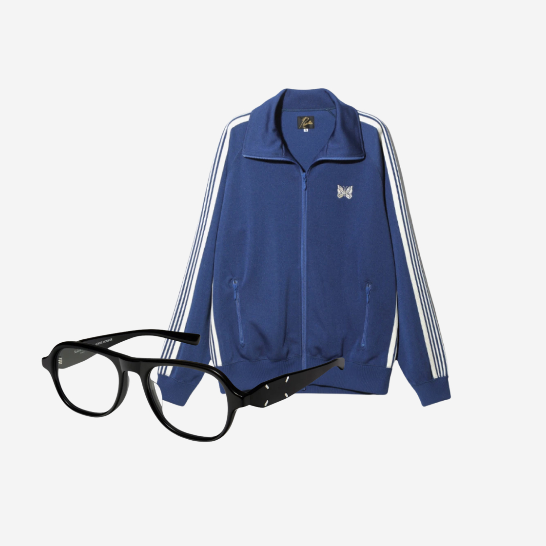 젠틀 몬스터 x 메종 마르지엘라 MM113 블랙 클리어 & 니들스 트랙 자켓 폴리 스무스 로얄 | KREAM DRAW | KREAM