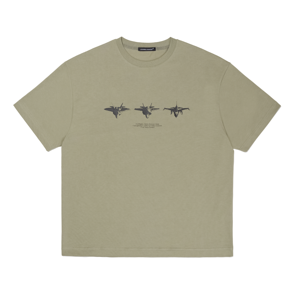 록히드마틴 LM F-시리즈 그래픽 티셔츠 카키 | LOCKHEED MARTIN | KREAM