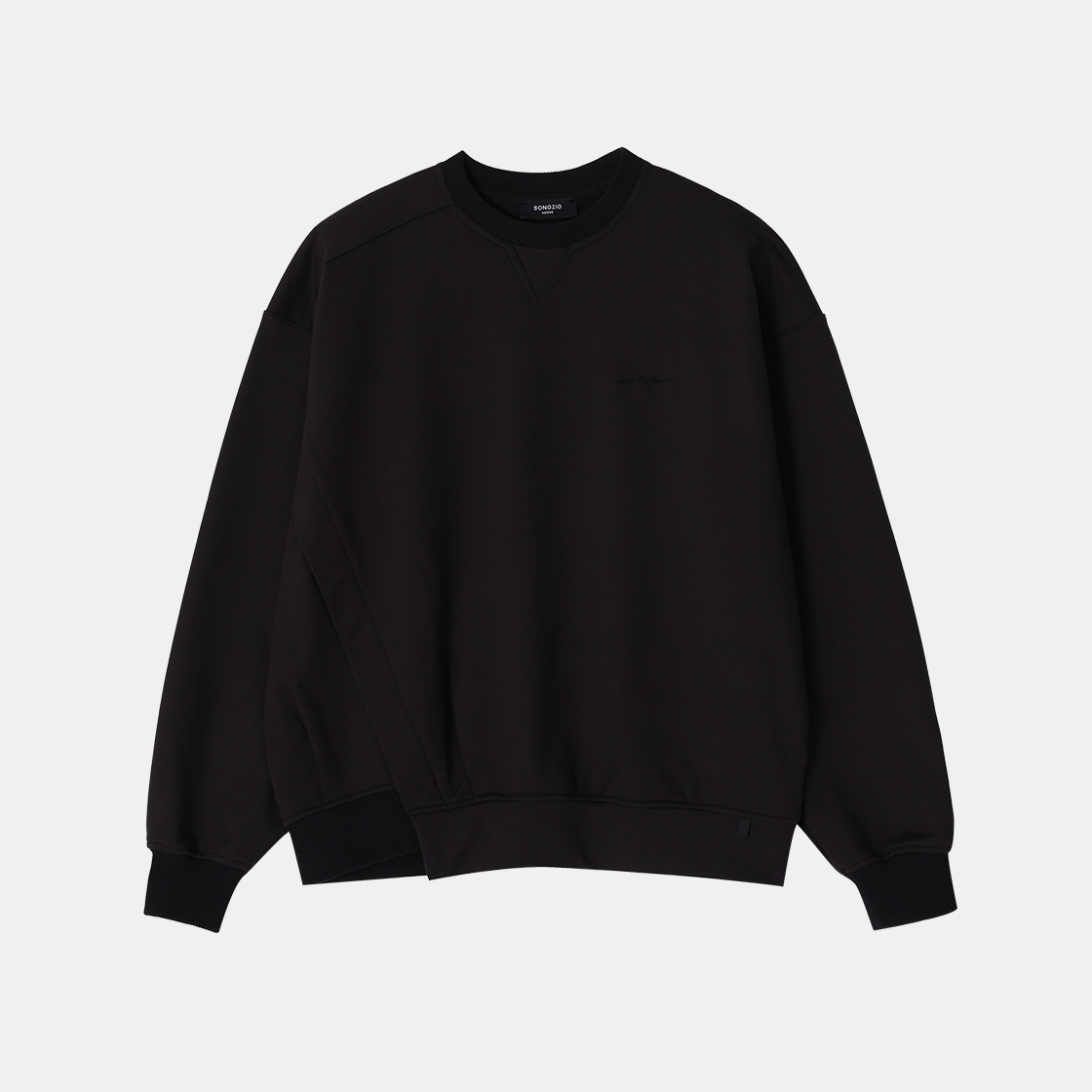 송지오옴므 오토그래프 어시메트릭 크루넥 차콜 | SONGZIO | KREAM