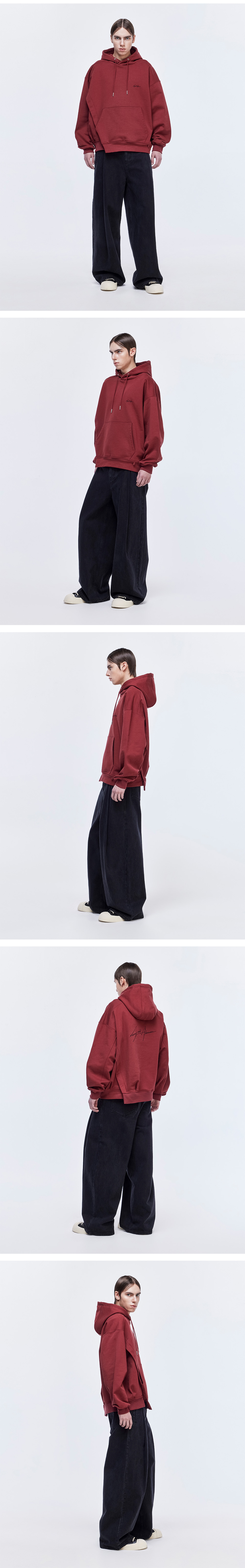 송지오옴므 오토그래프 어시메트릭 후드 레드 | SONGZIO | KREAM