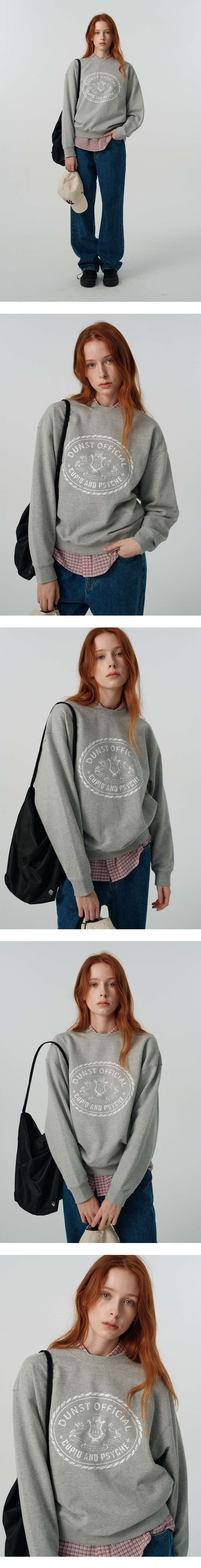 던스트 유니섹스 큐피드 캠퍼스 스웨트셔츠 멜란지 그레이 | Dunst | KREAM