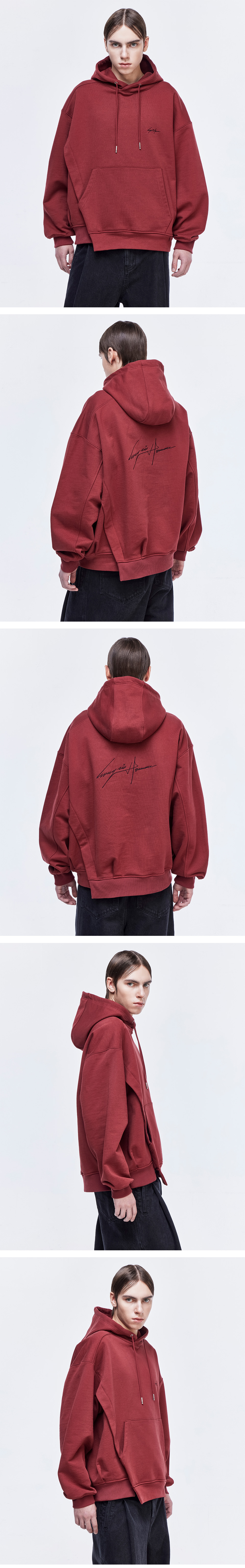 송지오옴므 오토그래프 어시메트릭 후드 레드 | SONGZIO | KREAM