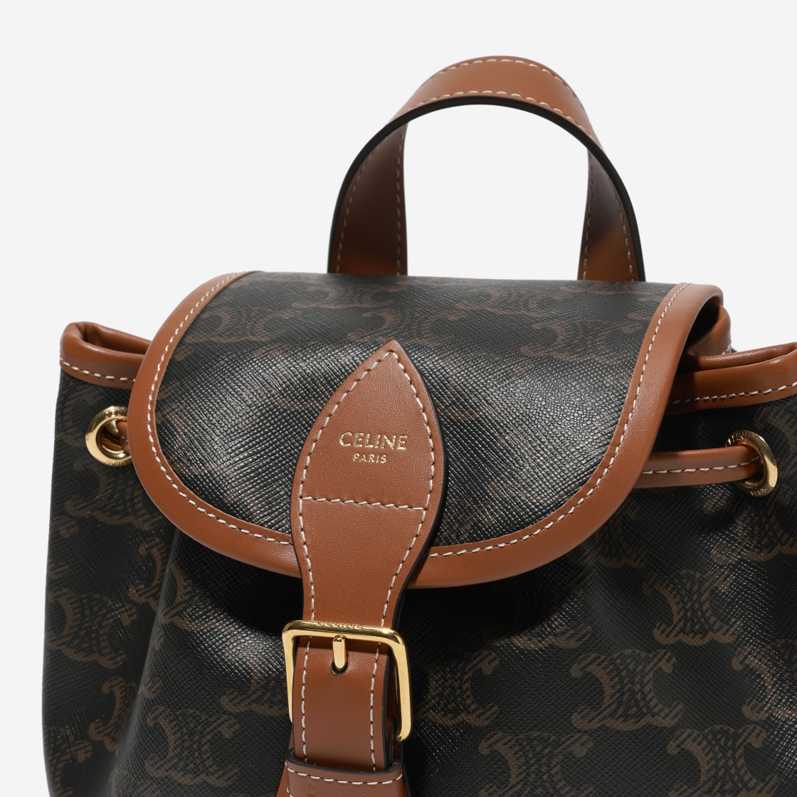 셀린느 트리옹프 캔버스 & 카프스킨 미니 백팩 폴코 탄 | Celine | KREAM