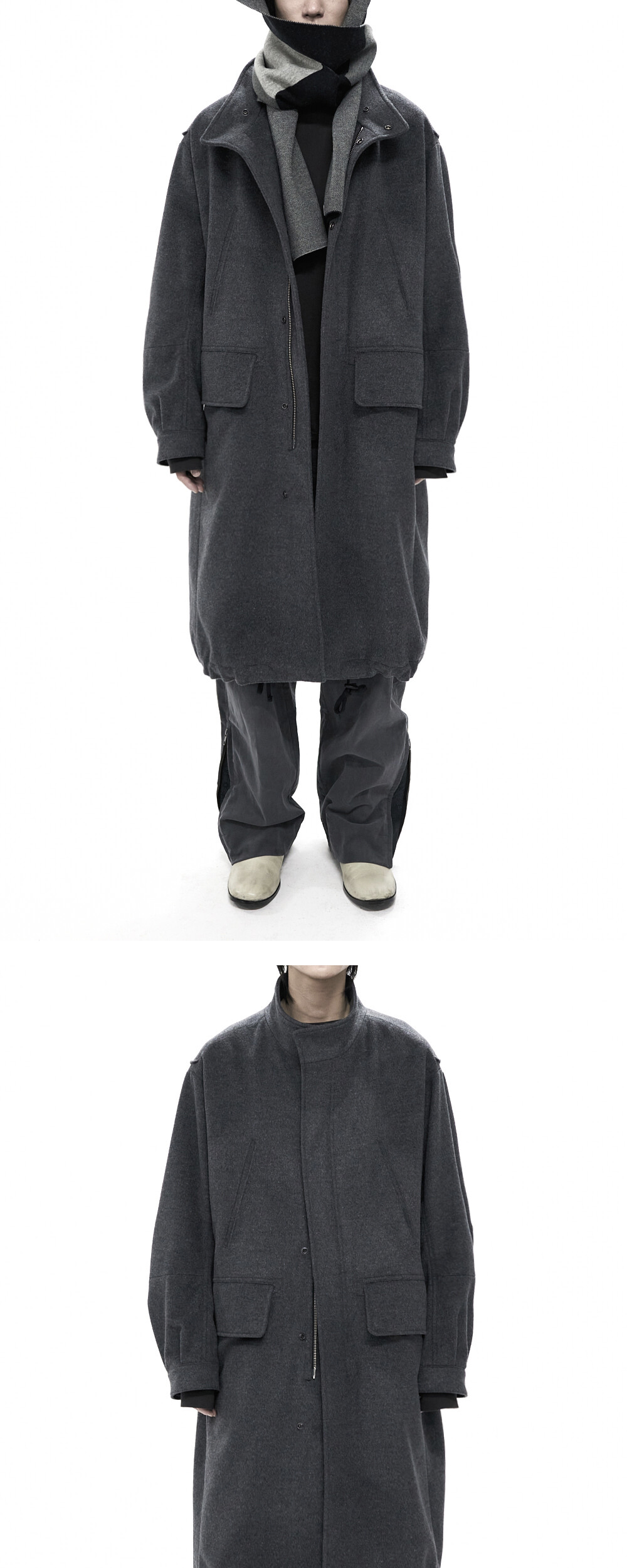 폴리테루 M65 멜튼 울 코트 미드 그레이 | Polyteru | KREAM