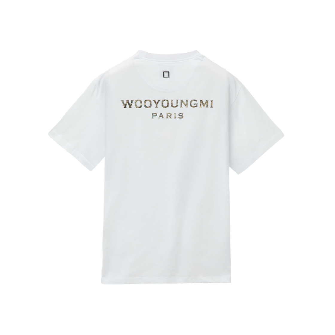 우영미 자개 백로고 티셔츠 화이트 - 25SS | KREAM