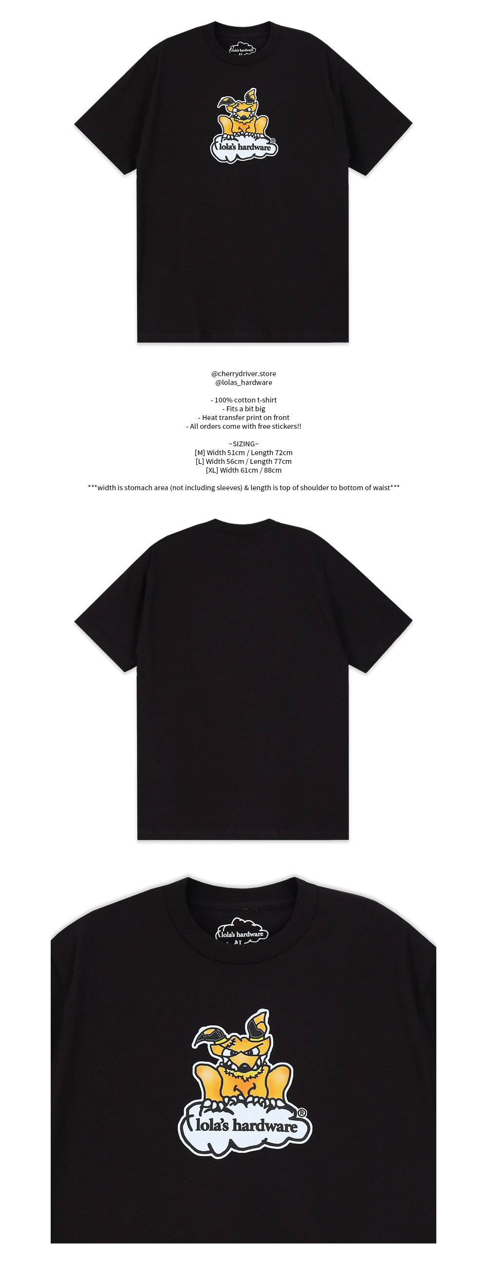 체리드라이버 딩고 티셔츠 블랙 | CHERRY DRIVER | KREAM