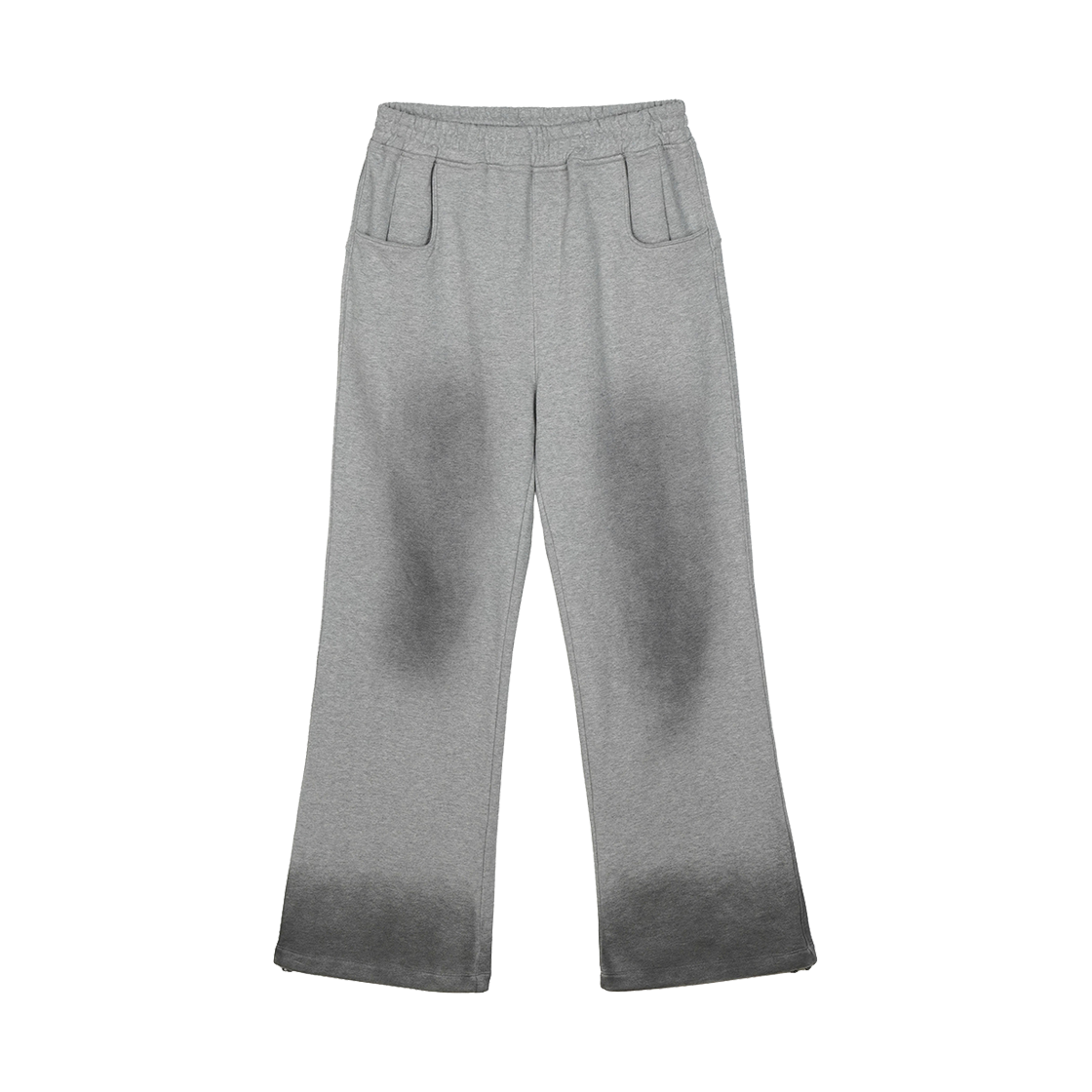 이예 바리에이션 스프레이 워시드 세미 플레어드 스웻 팬츠 멜란지 그레이 | YIYAE | KREAM