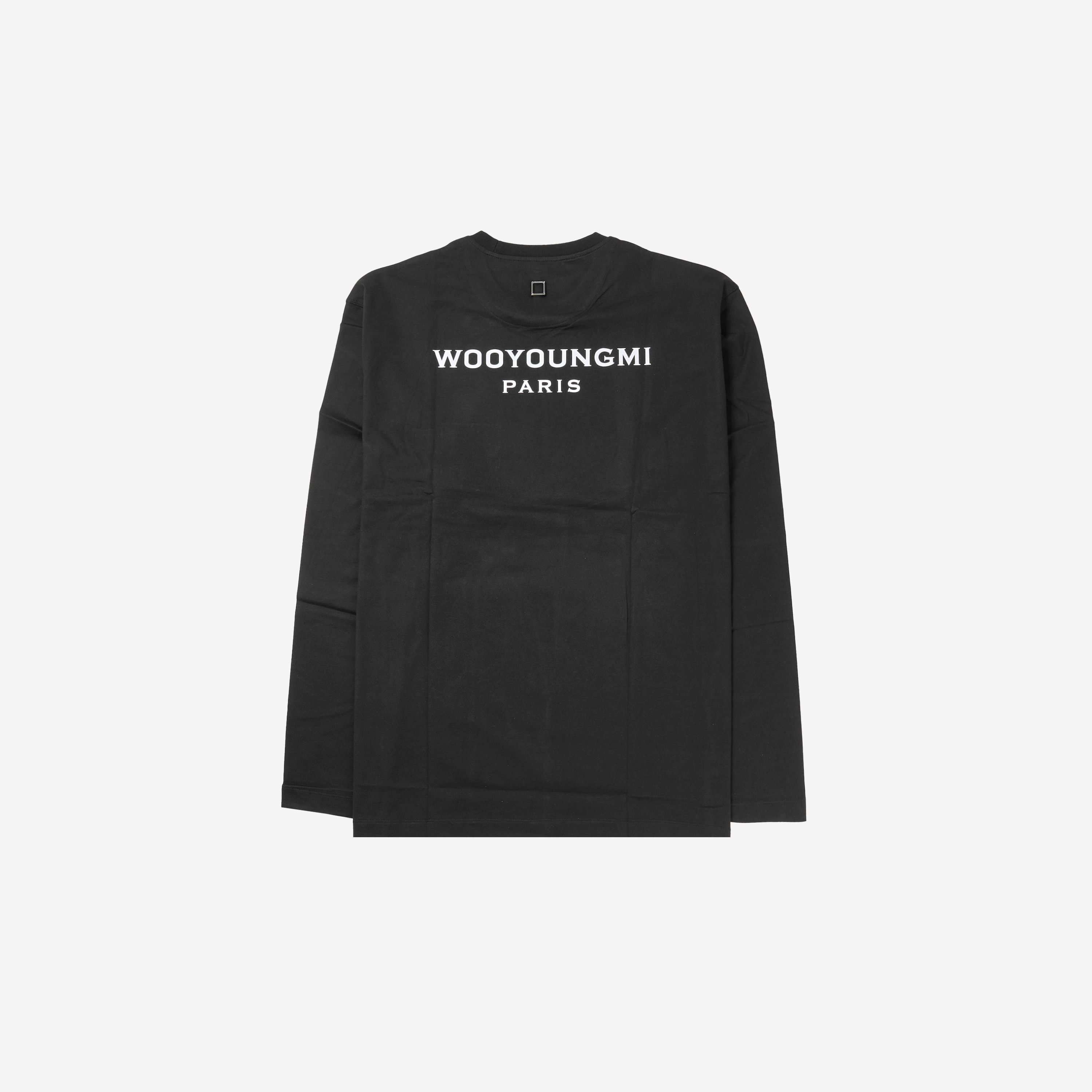 우영미 코튼 롱슬리브 백로고 티셔츠 블랙 - 22FW | KREAM