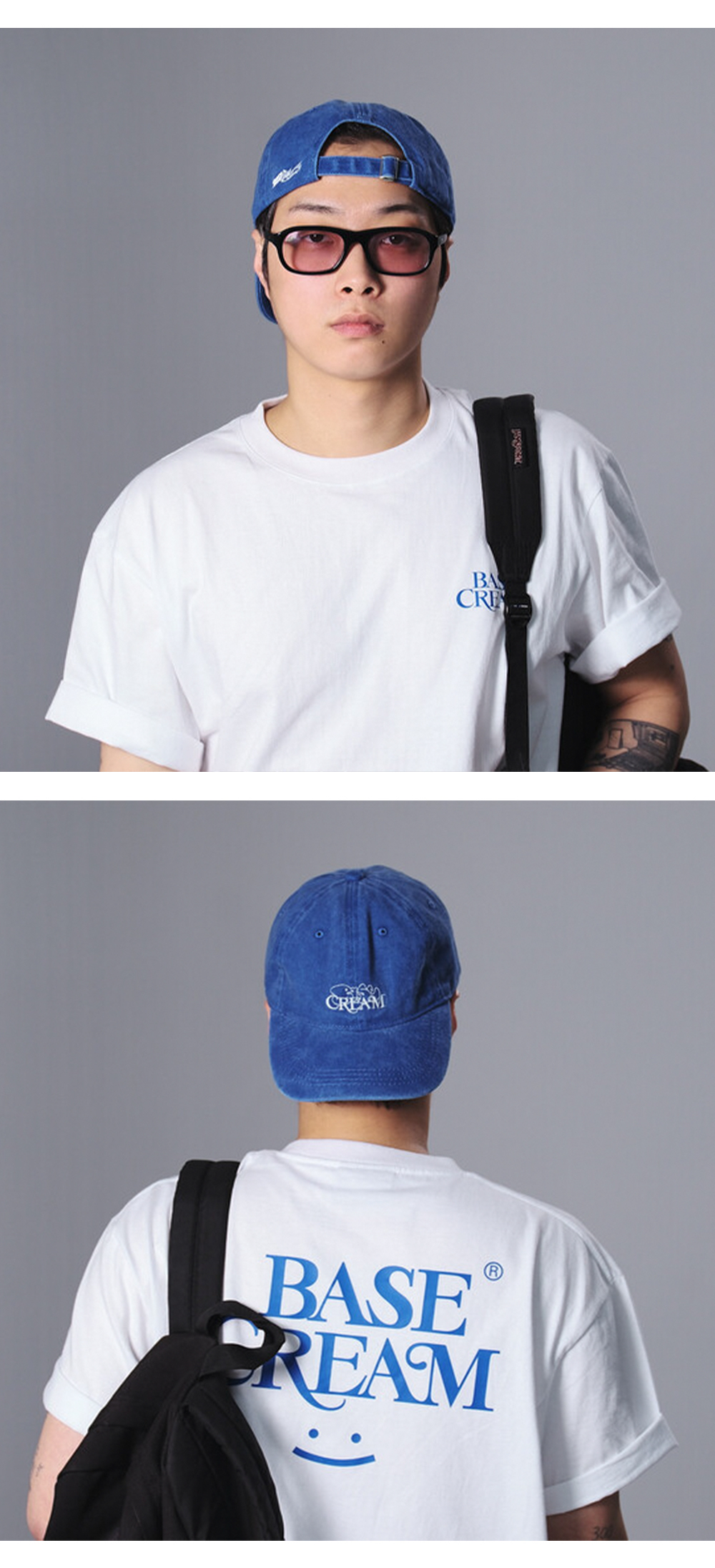 베이스크림 로고 워시드 캡 블랙 | BASECREAM | KREAM