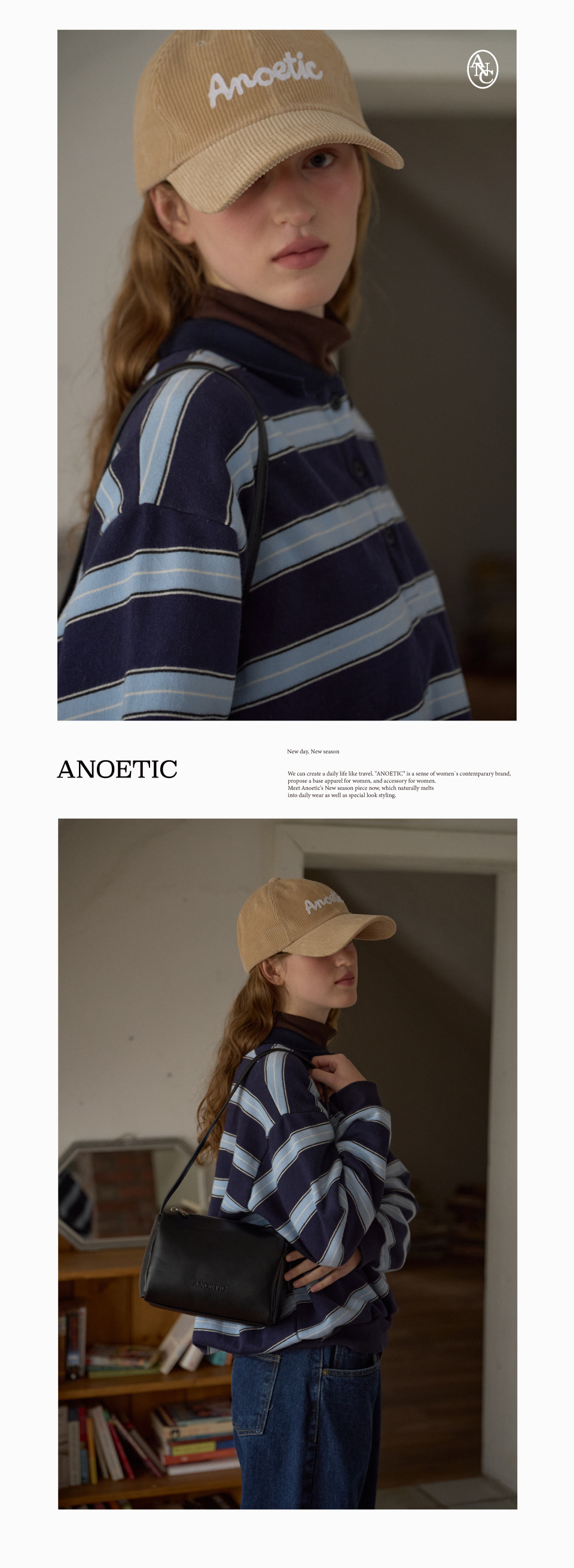 아노에틱 코듀로이 레터링 볼캡_핑크베이지 | ANOETIC | KREAM