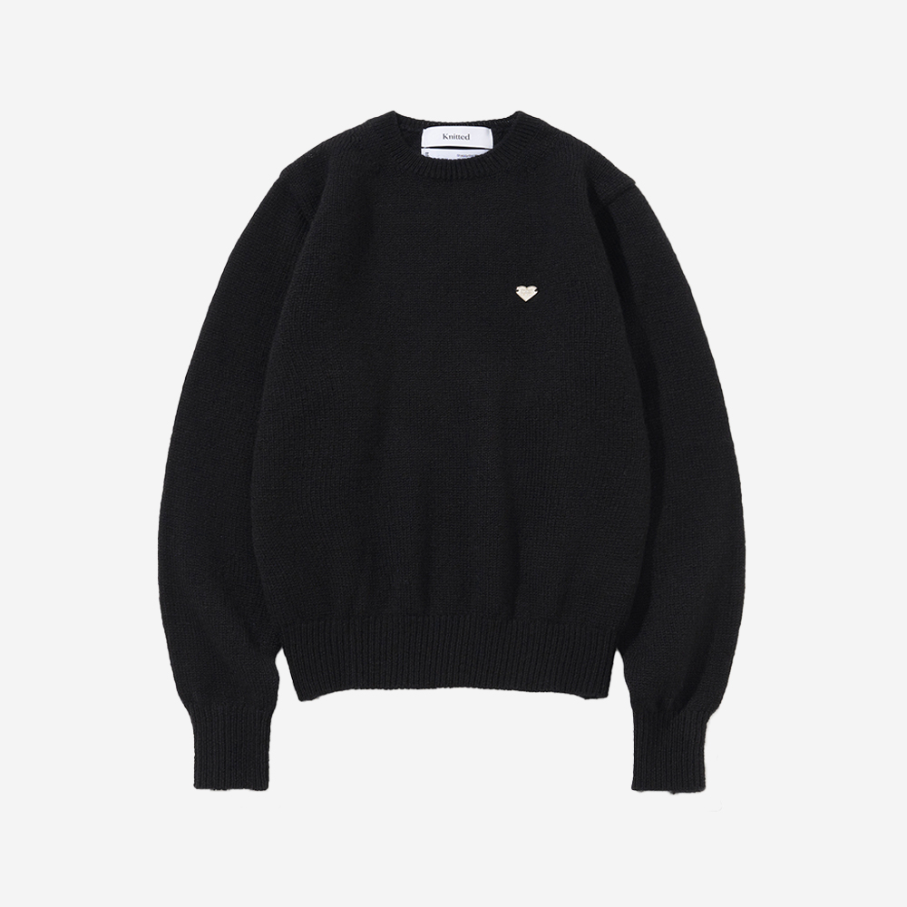 니티드 쉐기독 울 100% 라운드 니트 우먼 블랙 | Knitted | KREAM