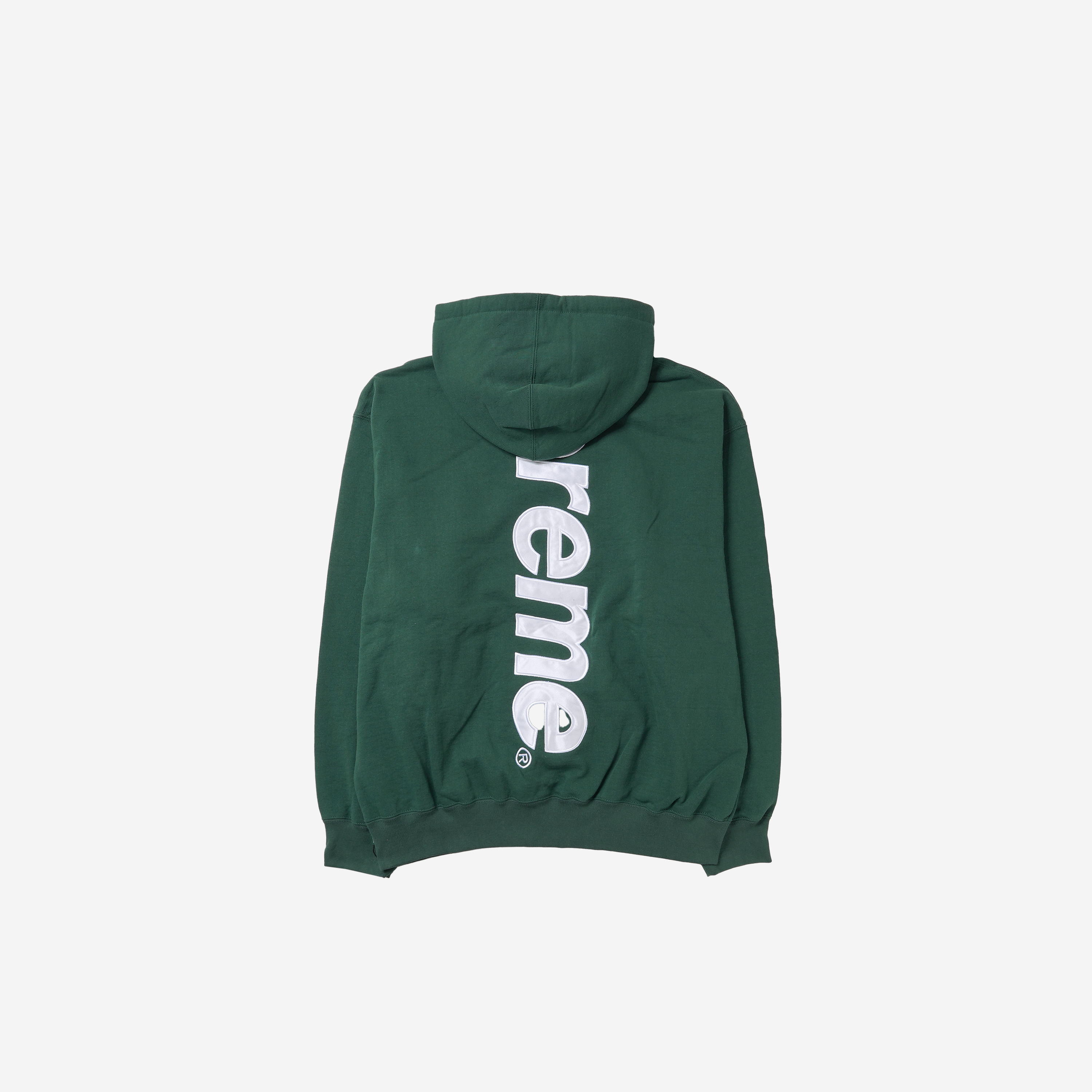 슈프림 사틴 아플리케 후드 스웨트셔츠 다크 그린 - 24FW | KREAM
