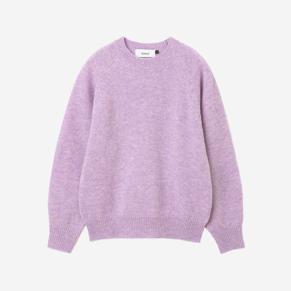 니티드 쉐기독 울 100% 라운드 니트 라벤더 | Knitted | KREAM