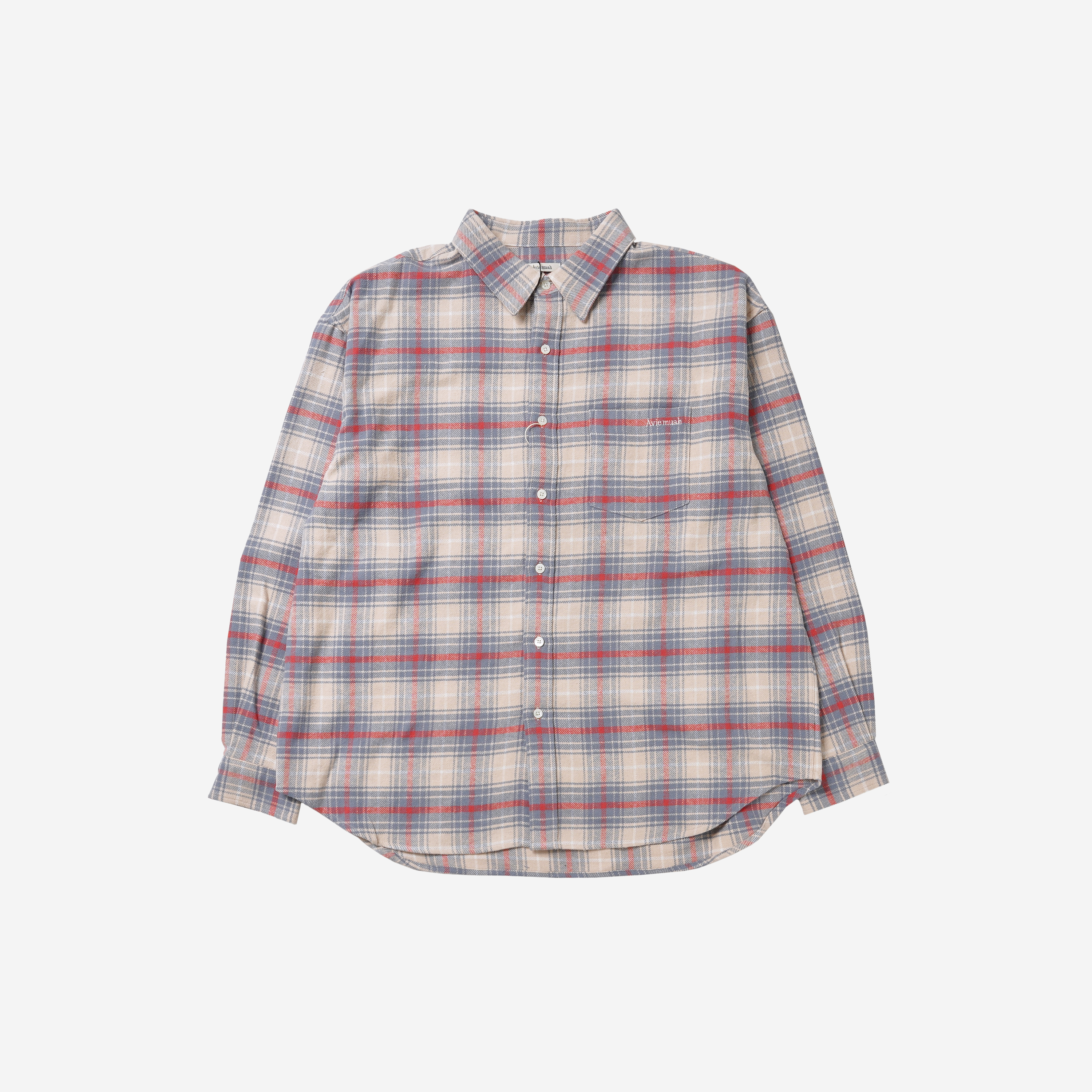 아비에무아 릴랙스드 체크 셔츠 크림 | KREAM