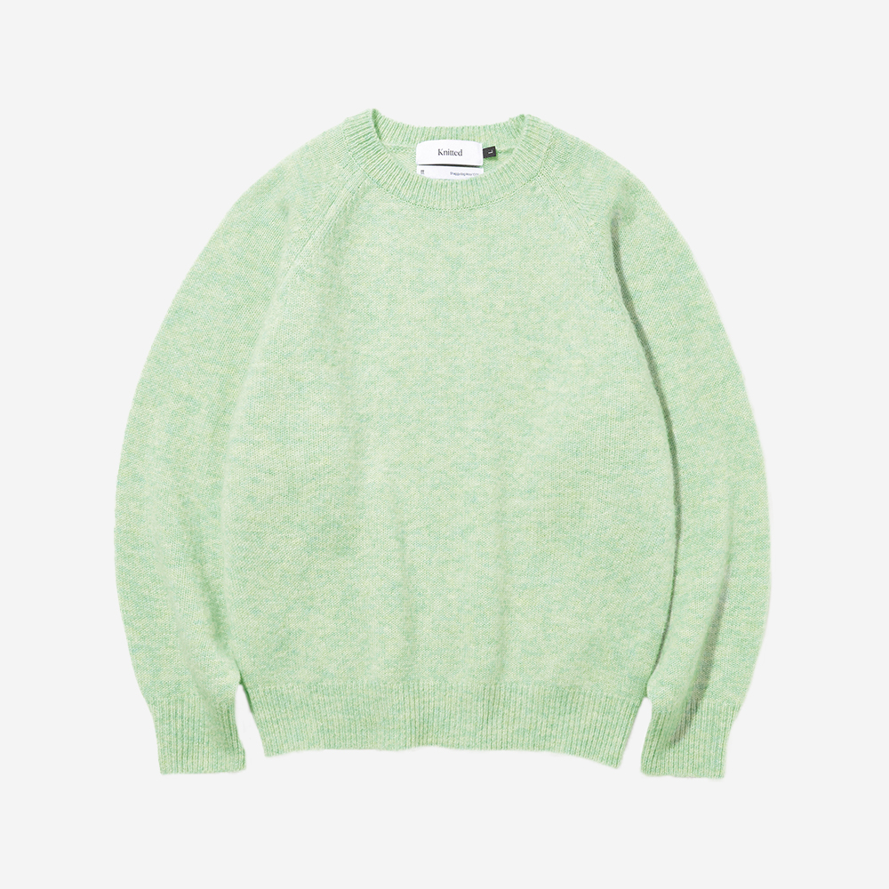 니티드 쉐기독 울 100% 라운드 니트 민트 | Knitted | KREAM
