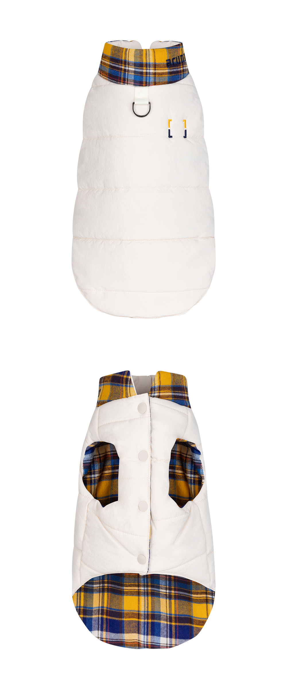 아루마루 펫 리버서블 체크 패딩 화이트 | arumaru | KREAM