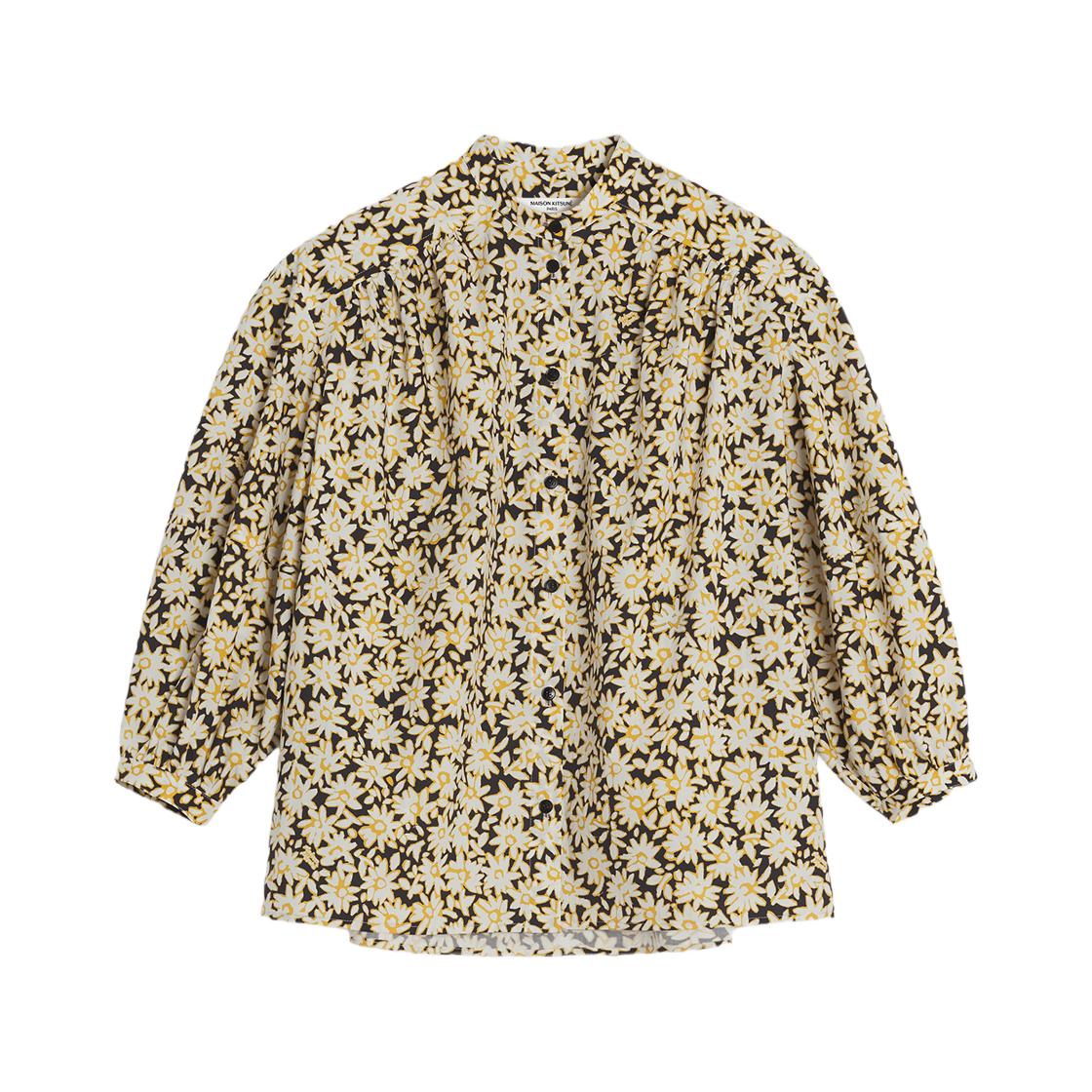(W) 메종 키츠네 맥시 슬리브 셔츠 블랙 미모사 | Maison Kitsune | KREAM