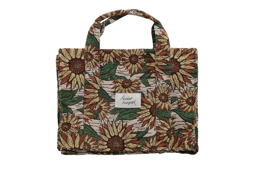 아티스트컴플렉스 선플라워 자카드 토트백 레드 | ARTIST KOMPLEX | KREAM