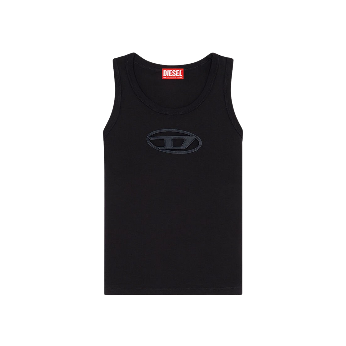 (W) 디젤 T-라이니스-Od 컷아웃 오발 D 로고 탱크탑 블랙 | Diesel | KREAM