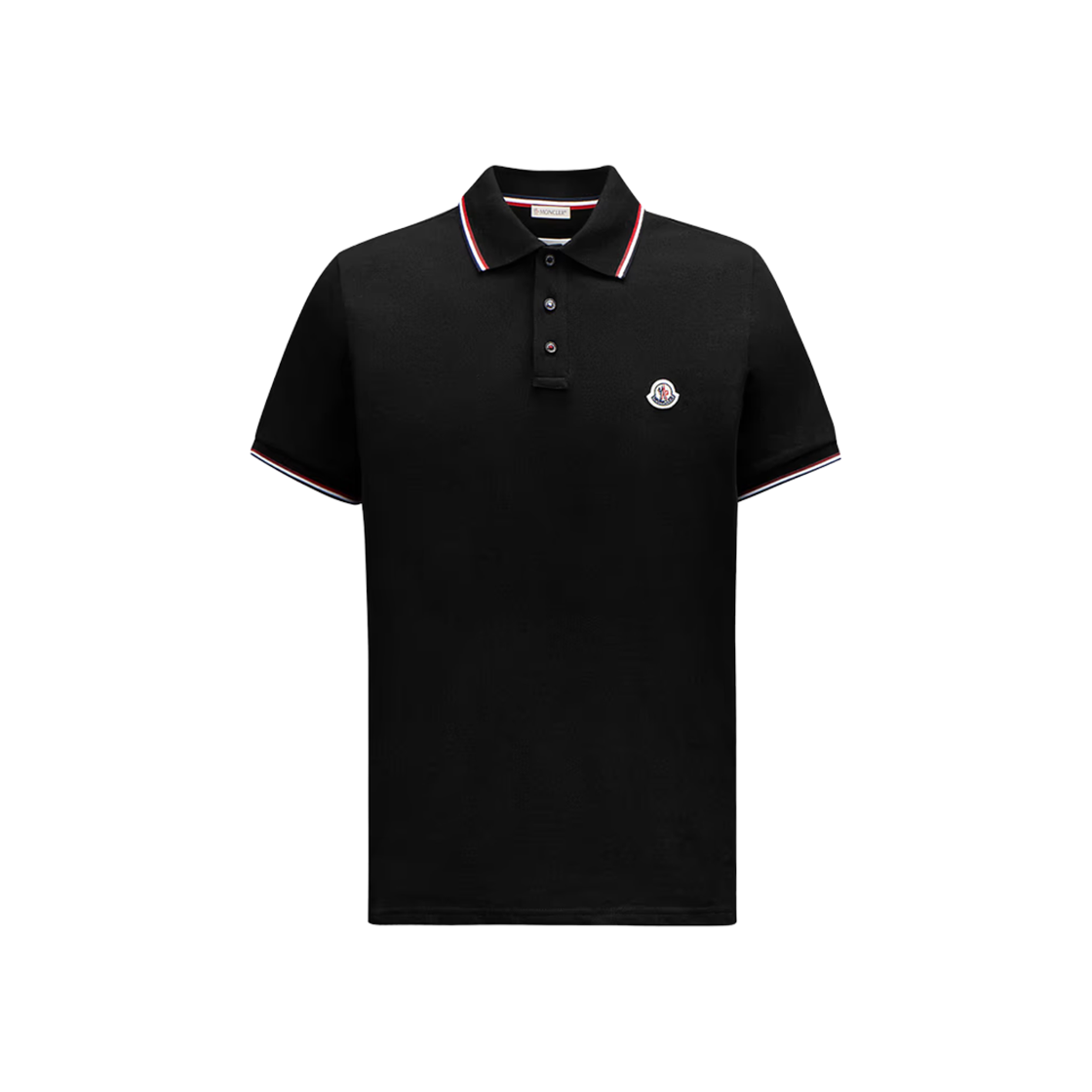 몽클레르 트리밍 코튼 피케 폴로 셔츠 블랙 - 25SS | KREAM