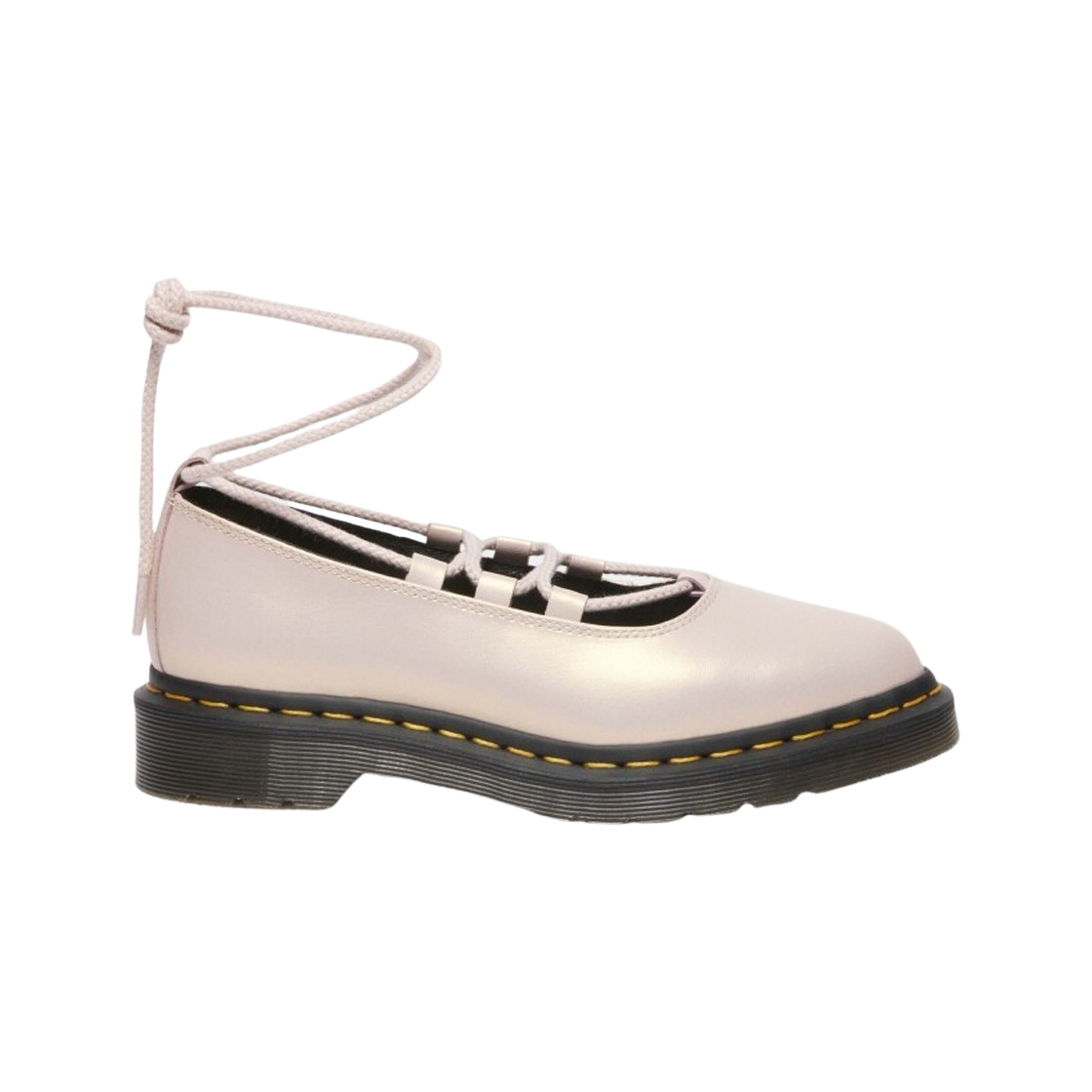 닥터마틴 엘피 2 레이스업 파우더 핑크 골드 쉬프트 레더 발레 플랫 핑크 | Dr. Martens | KREAM