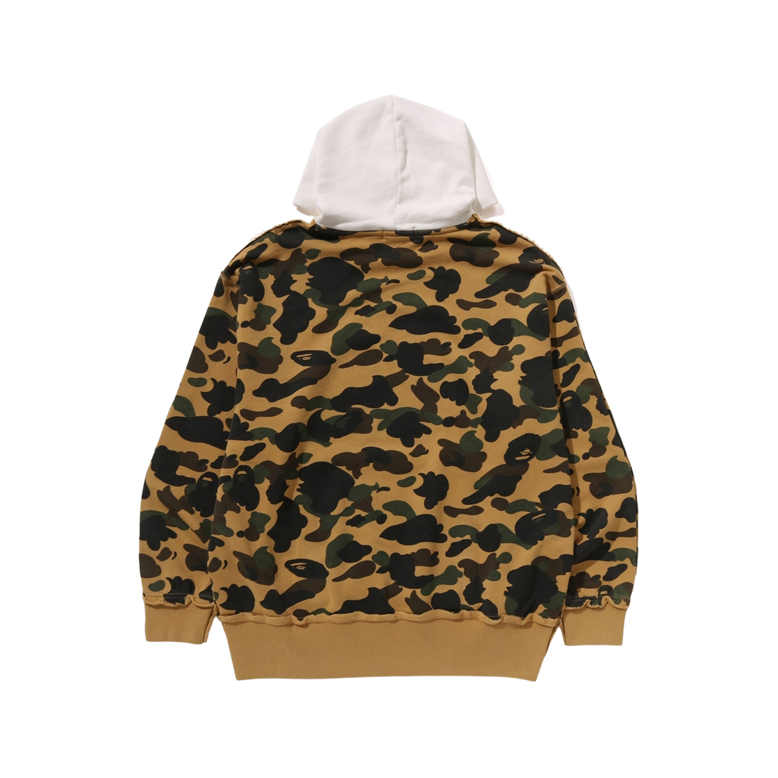 베이프 퍼스트 카모 블로킹 로우 엣지 후드 아이보리 | BAPE | KREAM