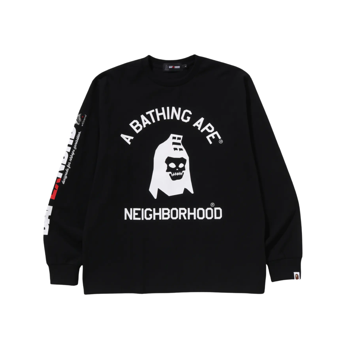 베이프 x 네이버후드 롱슬리브 티셔츠 블랙 | BAPE | KREAM